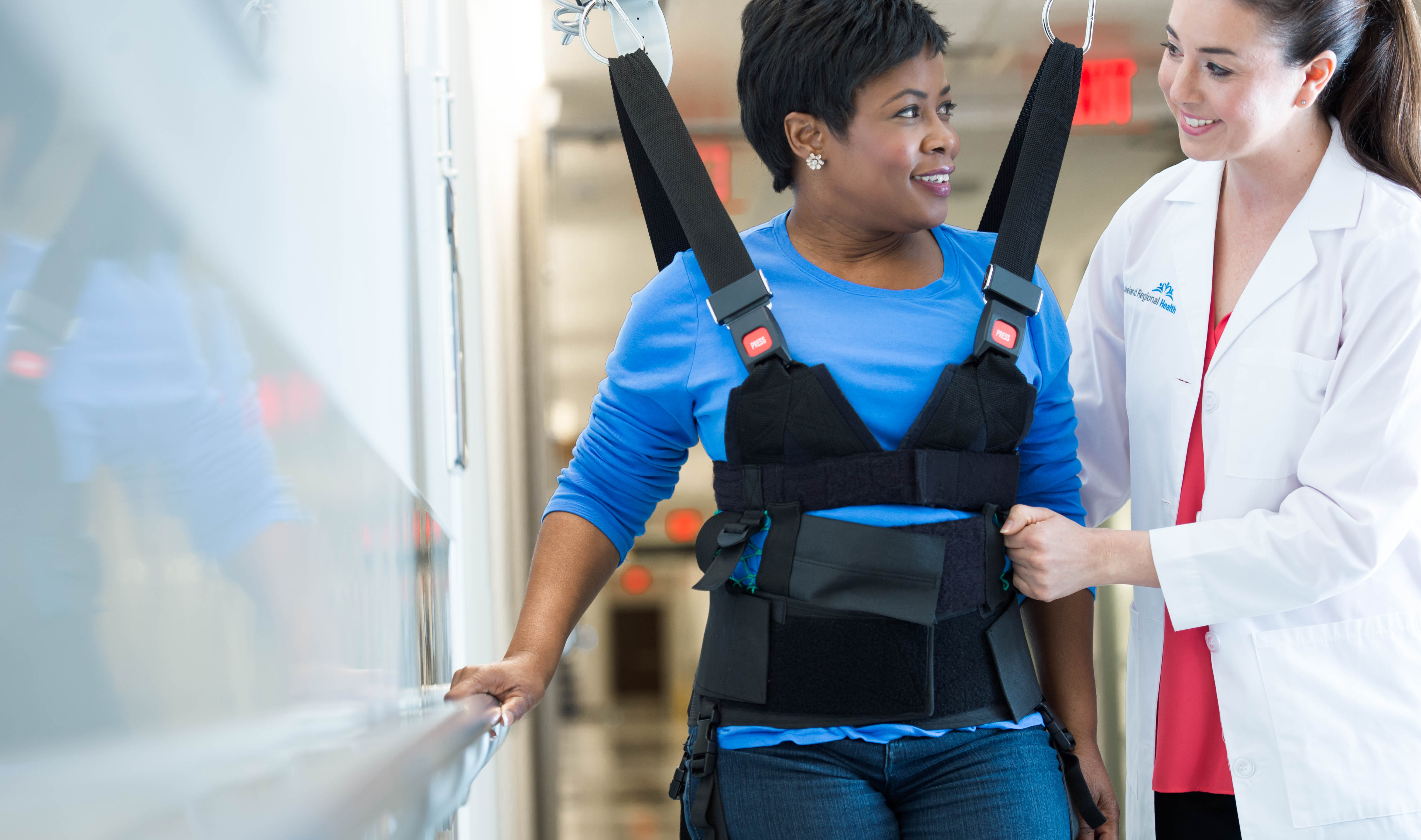 Bannasch - Female Patient in Hallway Harness (6)INSIDE - Lakeland ...
